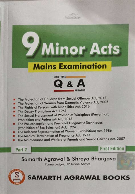 Pariksha Manthan 9 Minor Acts Mains Examination Question Answers Part 2