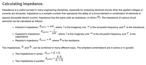 Solved Calculating Impedance Impedance Is A Useful Concept Solved Calculating Impedance Impedance Is A Useful Concept