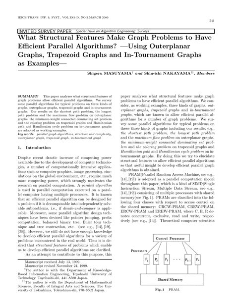 Pdf What Structural Features Make Graph Problems To Have Efficient