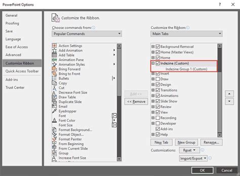 Adding Commands To Custom Groups In Powerpoint 365 For Windows