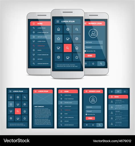 Conception Of Mobile User Interface Royalty Free Vector