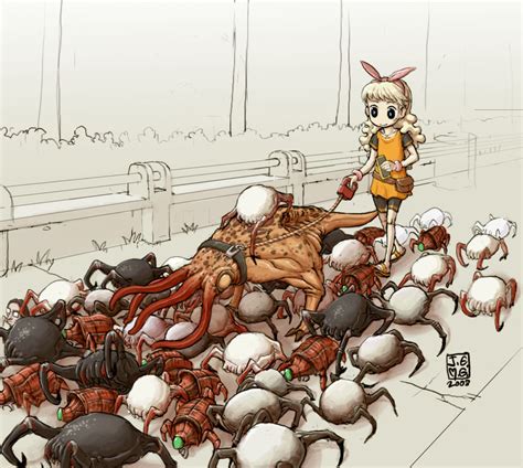 Headcrab Bullsquid Snark And Poison Headcrab Half Life Drawn By J