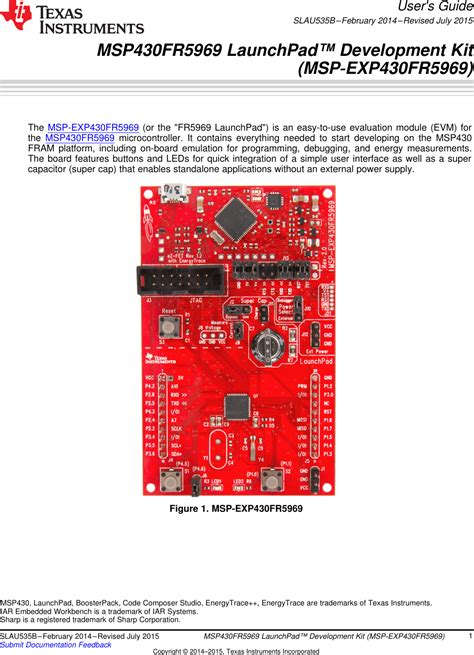 MSP FR LaunchPad Development Kit MSP EXP FR User S Guide Rev B Board