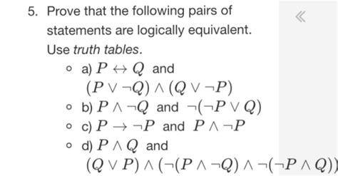 solved 5 prove that the following pairs of statements are