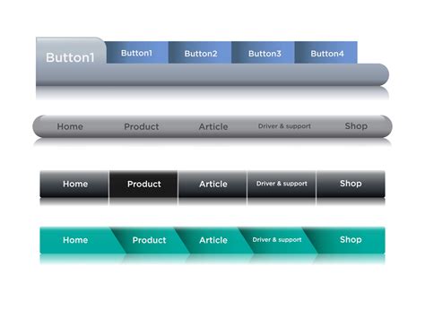 set of navigation bar templates with black hover button 11844096 vector