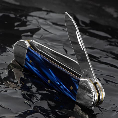 Case Canoe Blue Pearl Kirinite Folding Knife