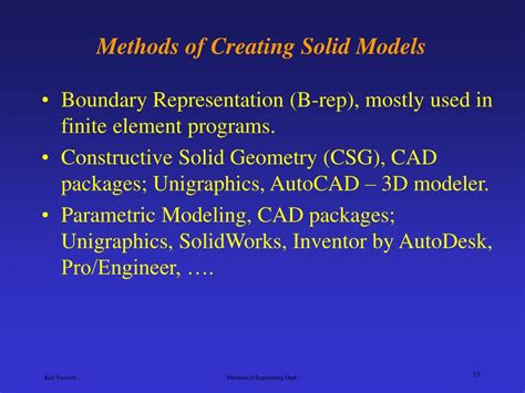 Ppt Introduction To Solid Modeling Parametric Modeling Powerpoint Presentation Id