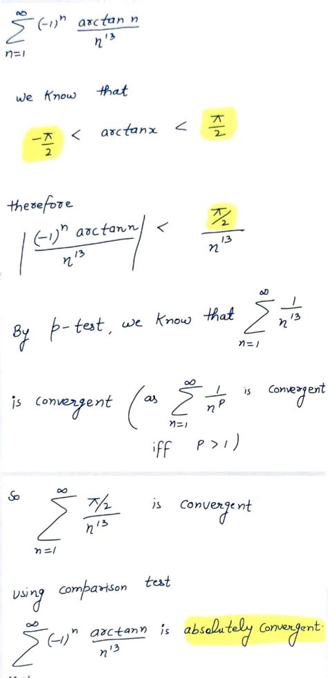 [solved] Tutorial Exercise Determine Whether The Series Is Absolutely