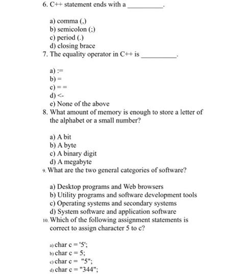 Solved 6 C Statement Ends With A A Comma B