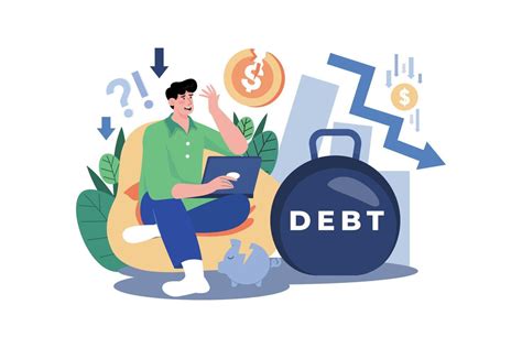 Businessman With Huge Debt Illustration Concept On White Background