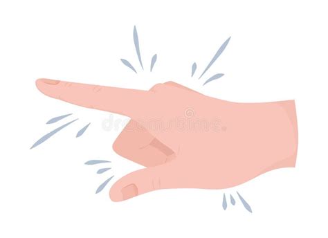Pointing Semi Flat Color Vector Hand Gesture Stock Vector Illustration Of Vector Sticker