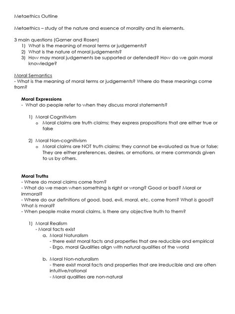 Ethics 1 Metaethics Pdf