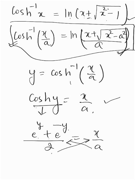Solution Integration Of Inverse Hyperbolic Functions Notes Studypool