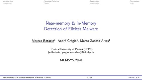 Near Memory And In Memory Detection Of Fileless Malware Ppt