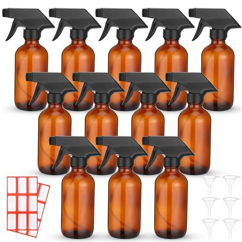 Norme 12 Pcs 8 Oz Glass Spray Bottles With Funnels And