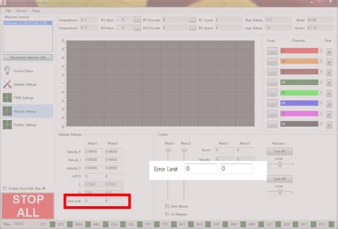 velocity and position error limits