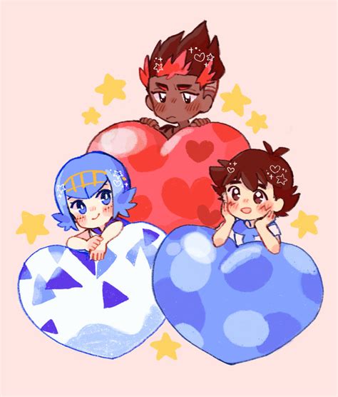 Ash Ketchum Lana And Kiawe Pokemon And More Drawn By Catsubun Kkst Danbooru