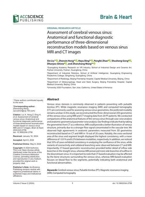 Pdf Assessment Of Cerebral Venous Sinus Anatomical And Functional