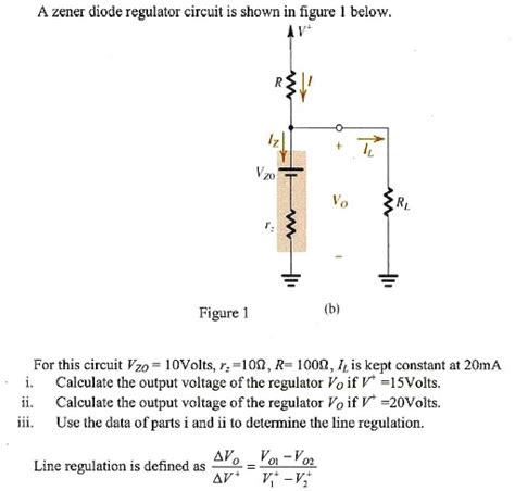A Zener Diode Regulator Circuit Is Shown In Figure L Below Figure 1 B