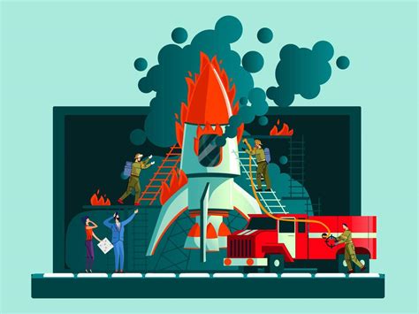 Rocket Crash Failed Start Up Bad Plan Concept Vector Art At Vecteezy