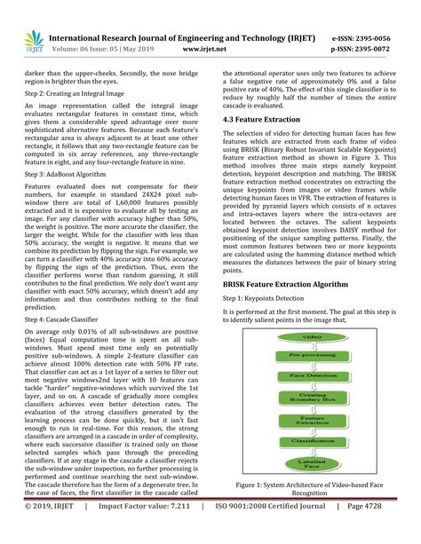 Irjet Human Face Recognition In Video Using Convolutional Neural