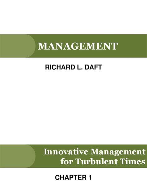 Management: Richard L. Daft | PDF | Goal | Innovation