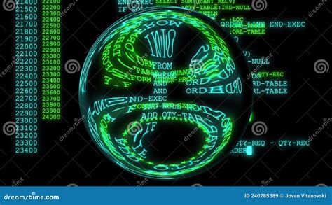 Hacker Code Running Down A Computer Screen Terminal Royalty Free