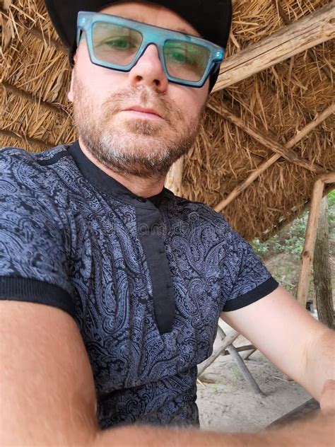 The Good Looking Man In Glasses Portrait Stock Image Image Of