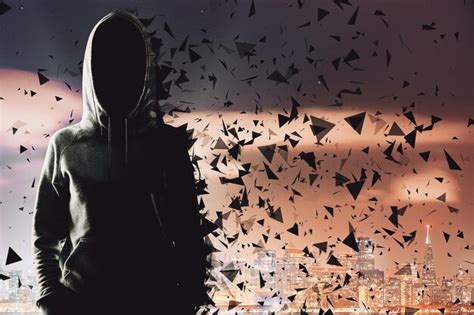 premium photo abstract polygonal hacker