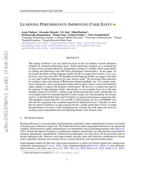 pdf learning performance improving code edits
