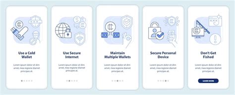 Premium Vector Crypto Wallet Security Light Blue Onboarding Mobile App Screen