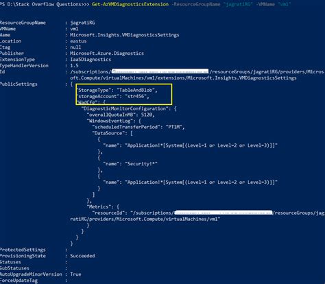 Azure Powershell Set Azvmdiagnosticsextension Doesnt Seem Working Probably Across