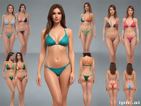 Stylish Swimwear Showcase A Collection Of Colorful Bikini Designs On Model