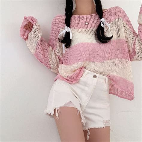 [여리여리핏 한여름까지 쭉~] 에어컨 실내에서 필수템~ 햇빛차단 여름 루즈핏 시스루 입술넥 스트라이프 단가라 간절기 긴팔