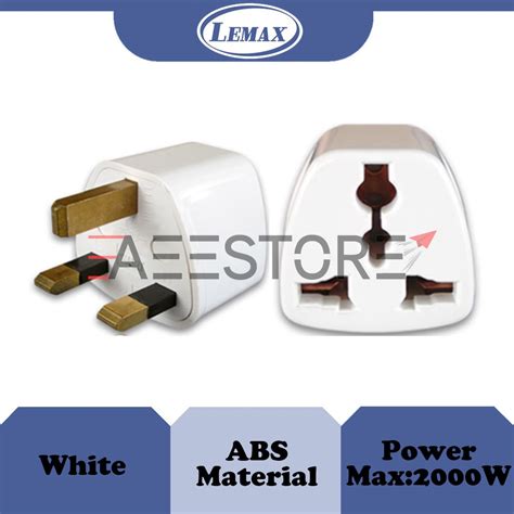 LMX LEMAX 3 Pin Universal Socket Adapter Multi Travel Adaptor 2 To 3 Pin Converter Plug US EU