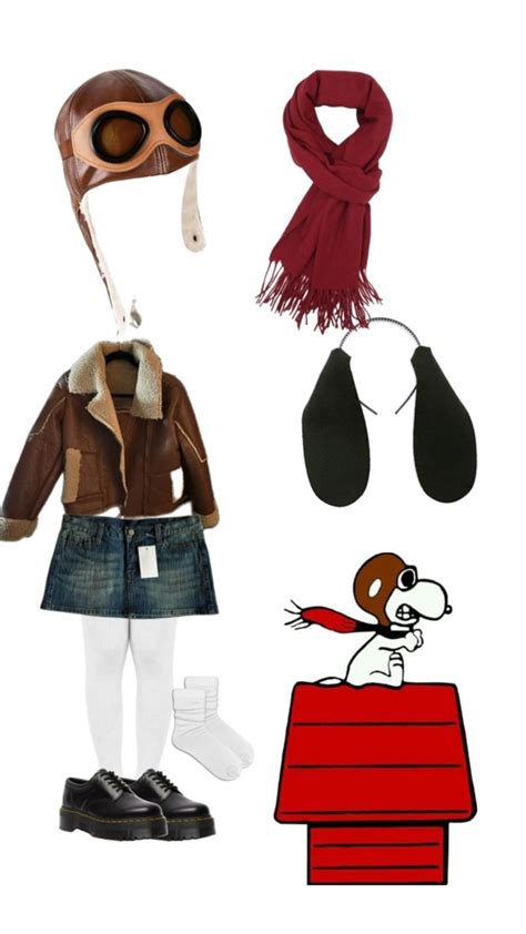 Snoopy Red Baron Costume Snoopy Ears Diy Halloween Costume Cartoon
