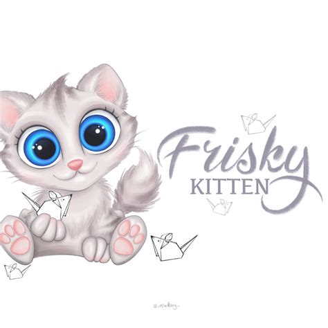 Frisky Kitten Cute Illustration On Behance