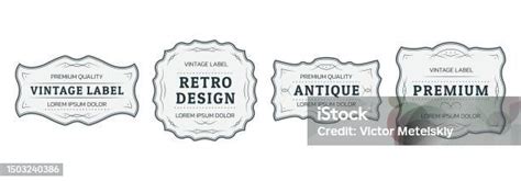 빈티지 라벨 레트로 태그 프레임 세트 골동품 빅토리아 시대 왕실 디자인 템플릿입니다 오래된 카드 스티커 클래식 배지 또는 장식 장식이 있는 기호 컬렉션 벡터 그림입니다 0