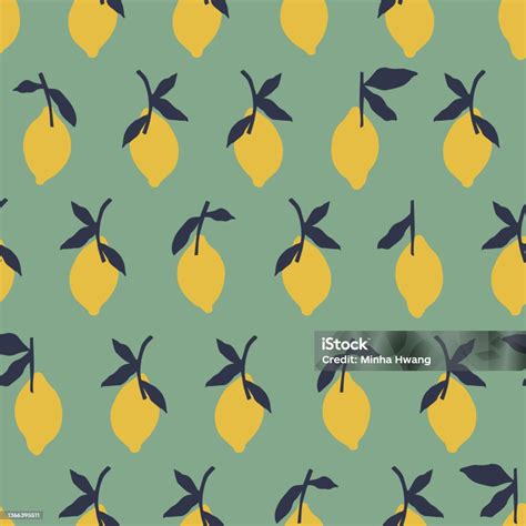 벡터 레트로 컬러 레몬 과일 일러스트 모티프 원활한 반복 패턴 패션 홈 키친 프린트 직물 직물 디지털 아트워크 0명에 대한 스톡 벡터 아트 및 기타 이미지 Istock