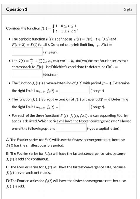 solved question 1 5 pts consider the function f t 10