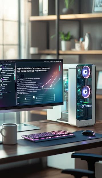 highly detailed image of a modern computer setup premium ai generated