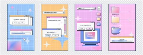 Free Vector Retro Desktop Computer Interface Posters