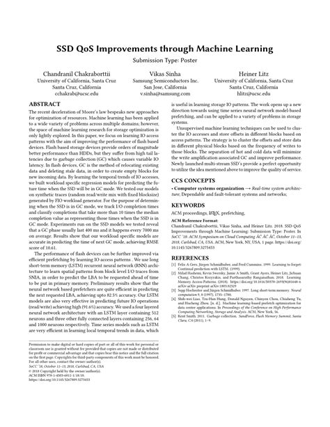 Pdf Ssd Qos Improvements Through Machine Learning