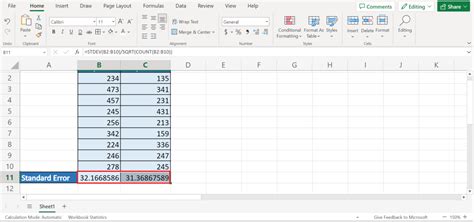 How To Calculate Standard Error In Excel Sheetaki