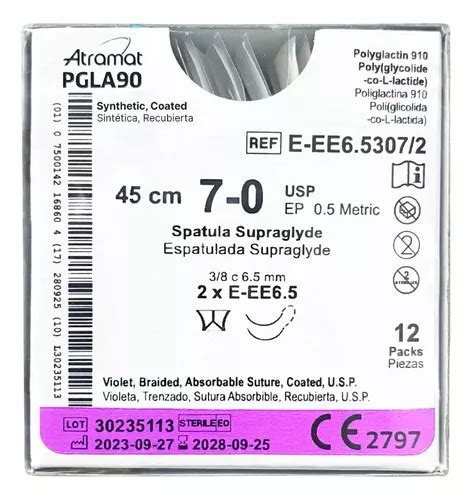 Sutura Pgla90 7 0 3 8 Espatulada 2 X 6 5mm 45cm E Ee6 5307 2