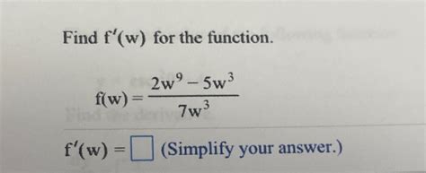 solved find f w ﻿for the
