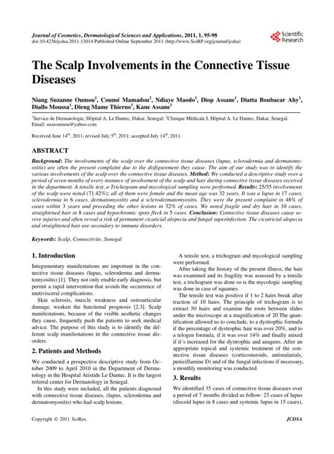 Pdf The Scalp Involvements In The Connective Tissue Diseases Researchgate
