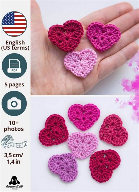 Easy Applique Crochet Heart Pattern Gorbunovadolls