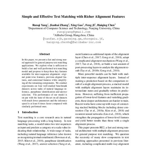 Simple And Effective Text Matching With Richer Alignment Features Acl