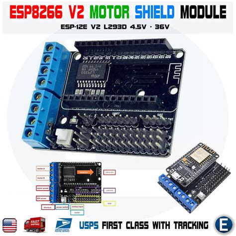 Motor Shield L293d Diy Robot For Nodemcu Esp 12e Esp8266 Wifi Lua Cp21 Eelectronicparts